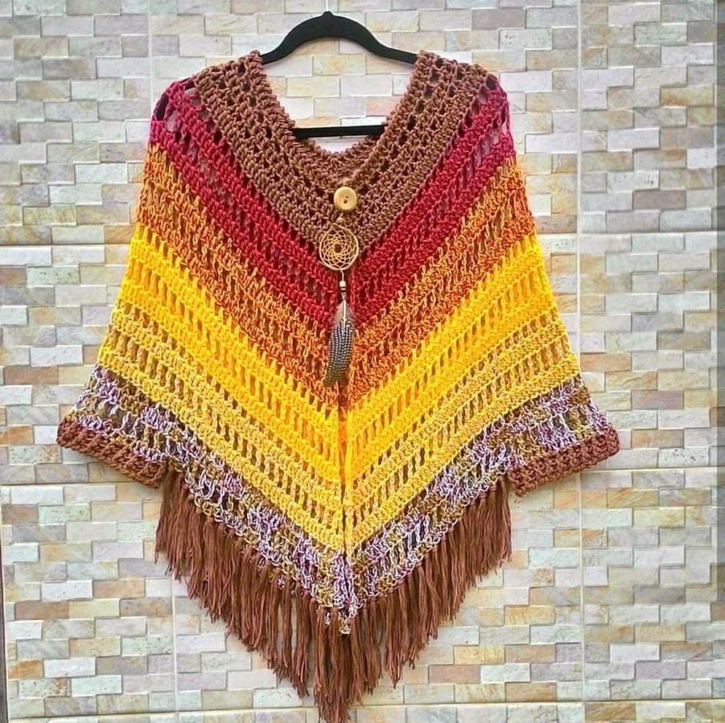 → Xale de Croche Facil passo a passo com Grafico - Lindas Peças