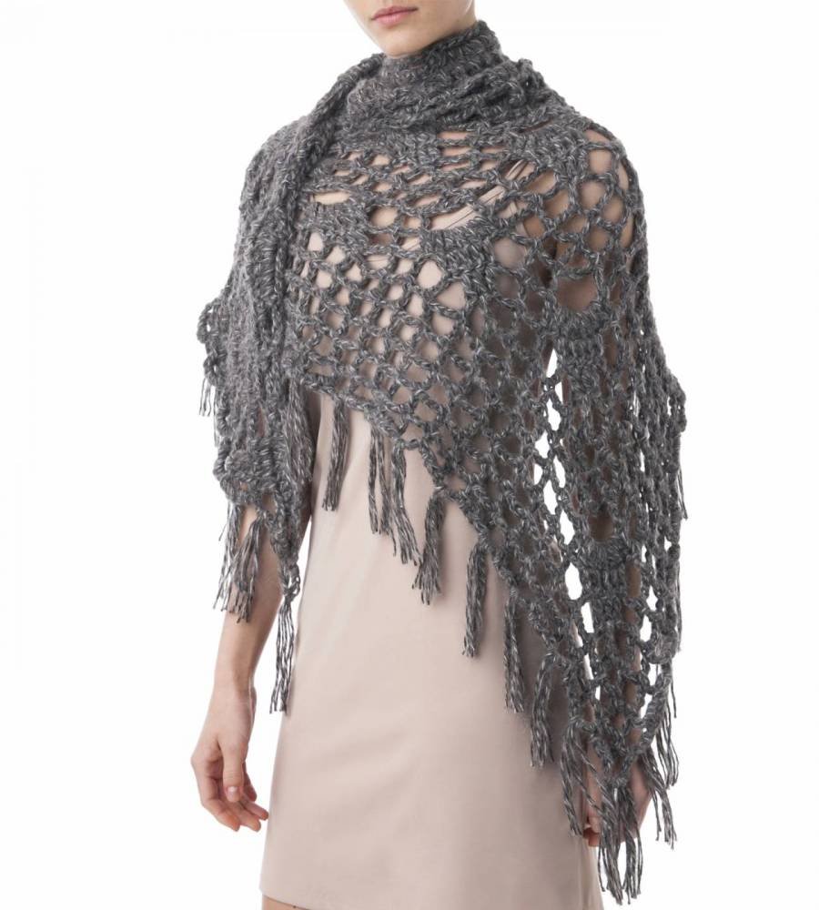 → Xale de Croche Facil passo a passo com Grafico - Lindas Peças